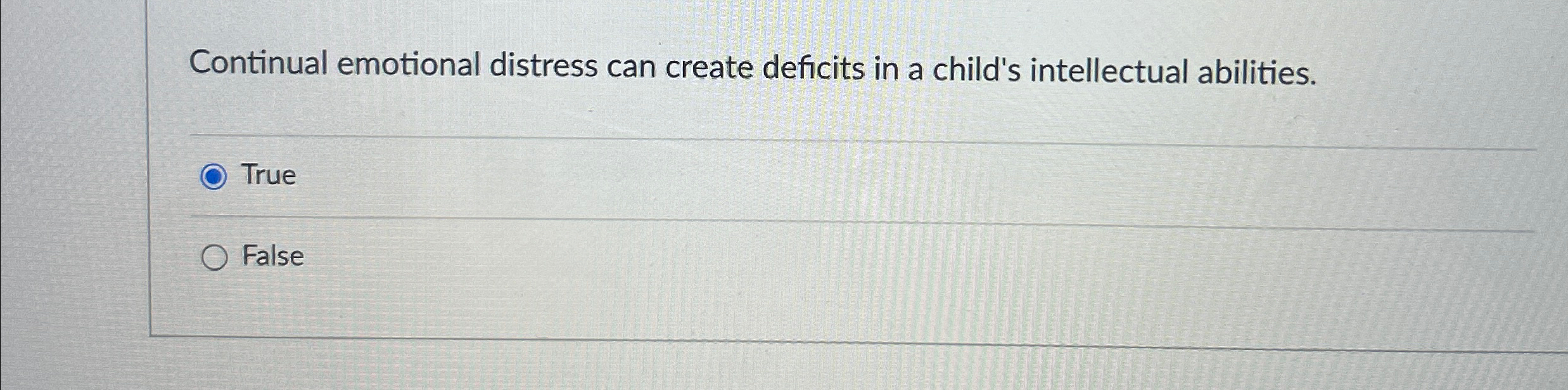 Solved Continual emotional distress can create deficits in a | Chegg.com