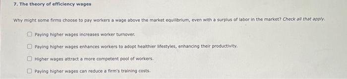 Solved Why might some firms choose to pay workers a wage | Chegg.com