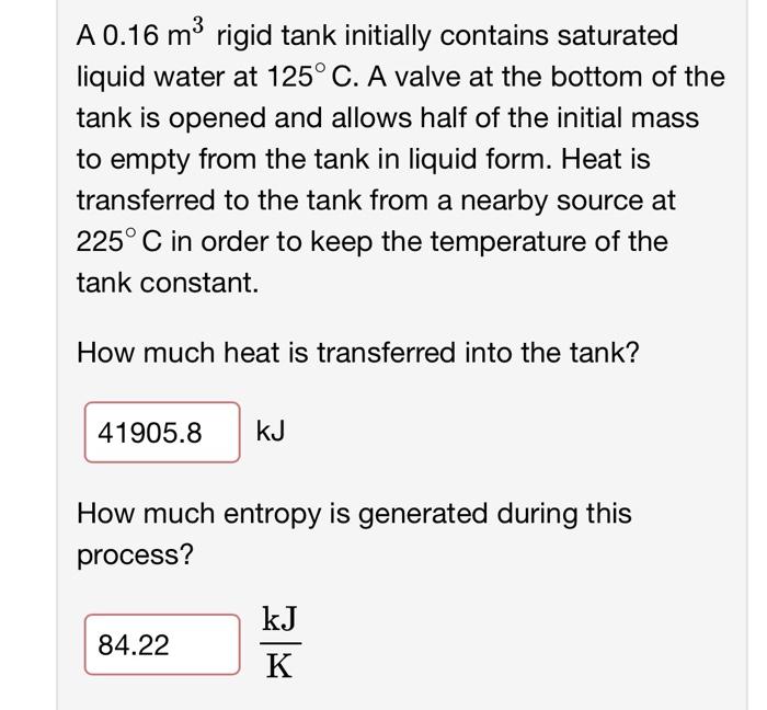 Solved A 0.16 m3 rigid tank initially contains saturated | Chegg.com