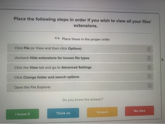 Solved Place the following steps in order if you wish to | Chegg.com