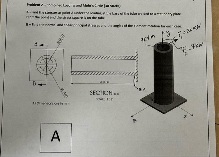 Solved Problem 2 - Combined Loading and Mohr's Circle (30 | Chegg.com Solved Problem 2 - Combined Loading and Mohr's Circle (30 | Chegg.com