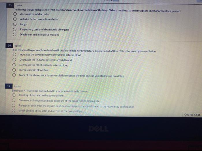 Solved 25 1 point The Hering Breuer reflex uses stretch | Chegg.com