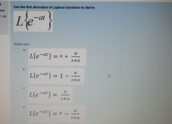 Solved Use the first derivative of Laplace transform to | Chegg.com
