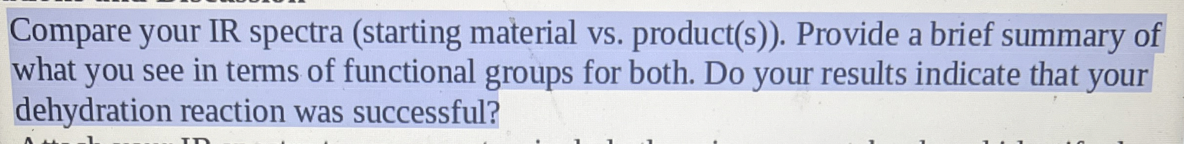 Solved Compare your IR spectra (starting material vs. | Chegg.com