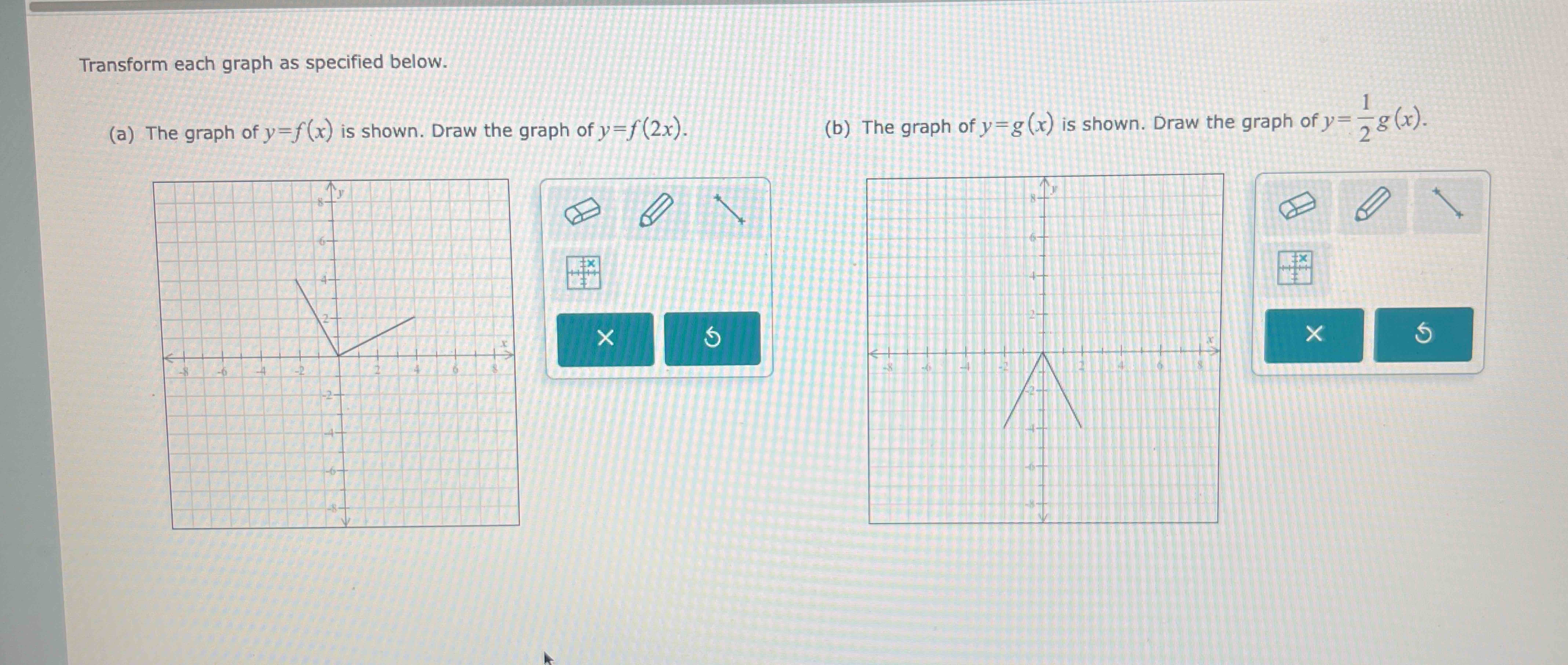 Solved Transform each graph as ﻿specified below.(a) ﻿The | Chegg.com
