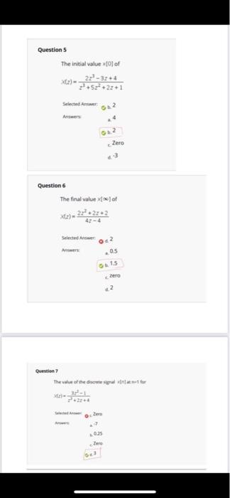 Solved The initial value x{0} of x(z)=z1+5z2+2z+12z1−3z+4 | Chegg.com