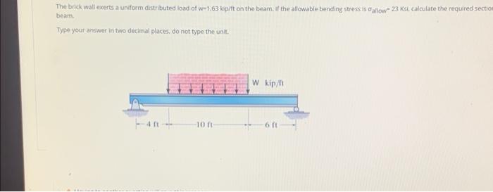 Solved The brick wallexerts a uniform distributed load of | Chegg.com