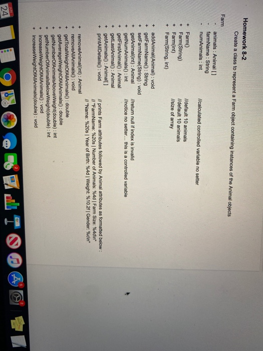 Solved Homework 8-1 Create a class to represent an object of | Chegg.com