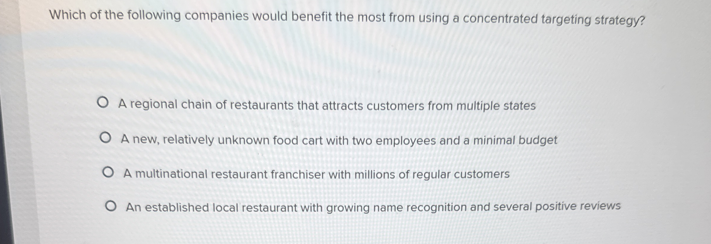 Which of the following companies would benefit the | Chegg.com