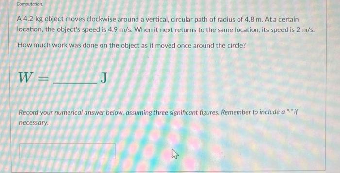Solved A 6.3-kg object moves clockwise around a vertical, | Chegg.com