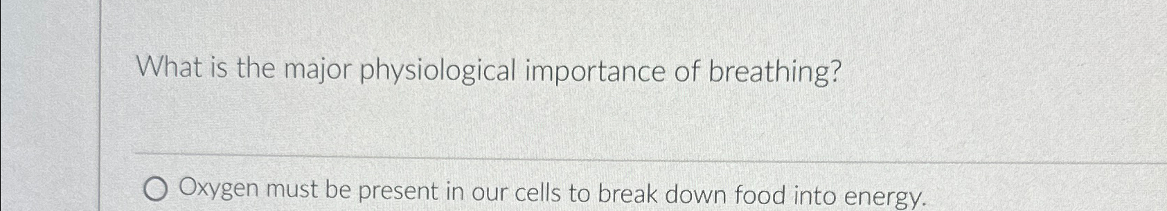 Solved What is the major physiological importance of | Chegg.com