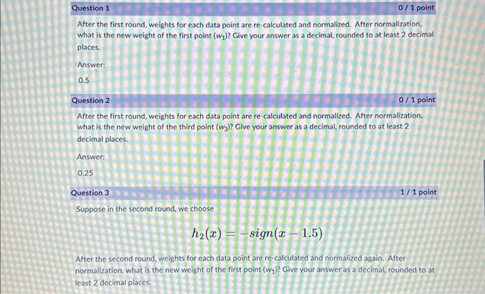 Solved Consider The Adaboosting Algorithm For Classification 0771