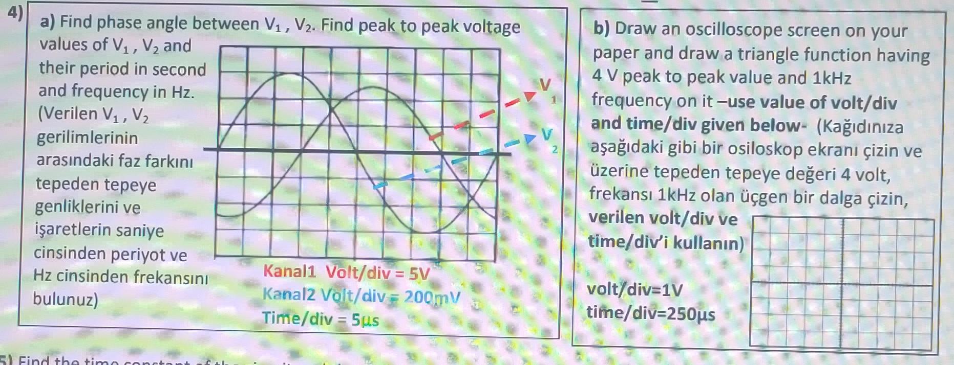 Solved a) Find phase angle br values of V1,V2 and their | Chegg.com