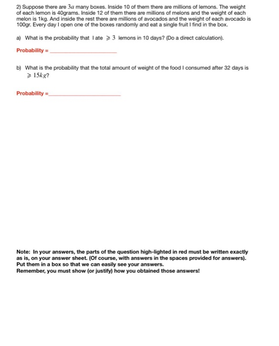 Solved 2) Suppose there are 3a many boxes. Inside 10 of them | Chegg.com