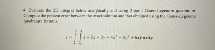 Solved 4. Evaluate the 2D integral below analytically and | Chegg.com