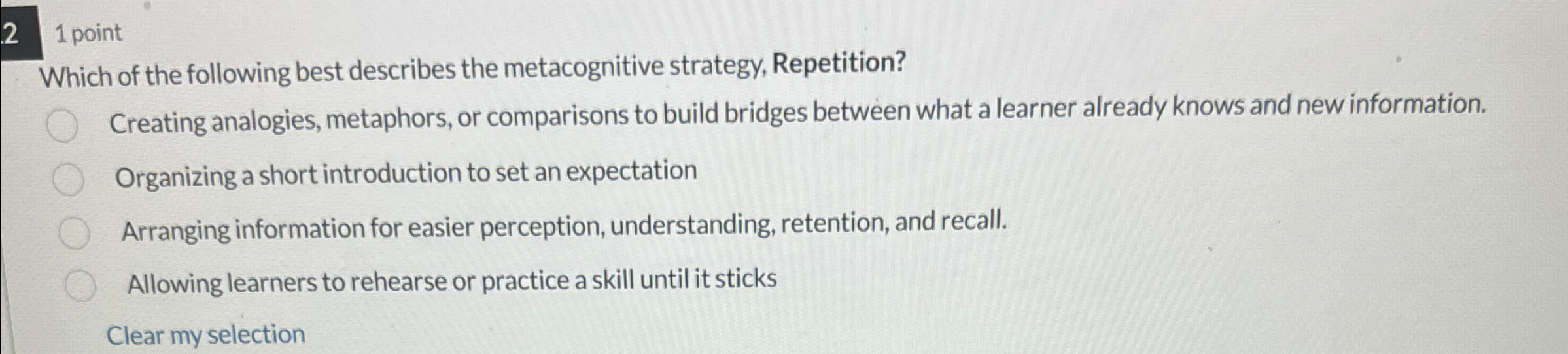 Solved 21 ﻿pointWhich of the following best describes the | Chegg.com