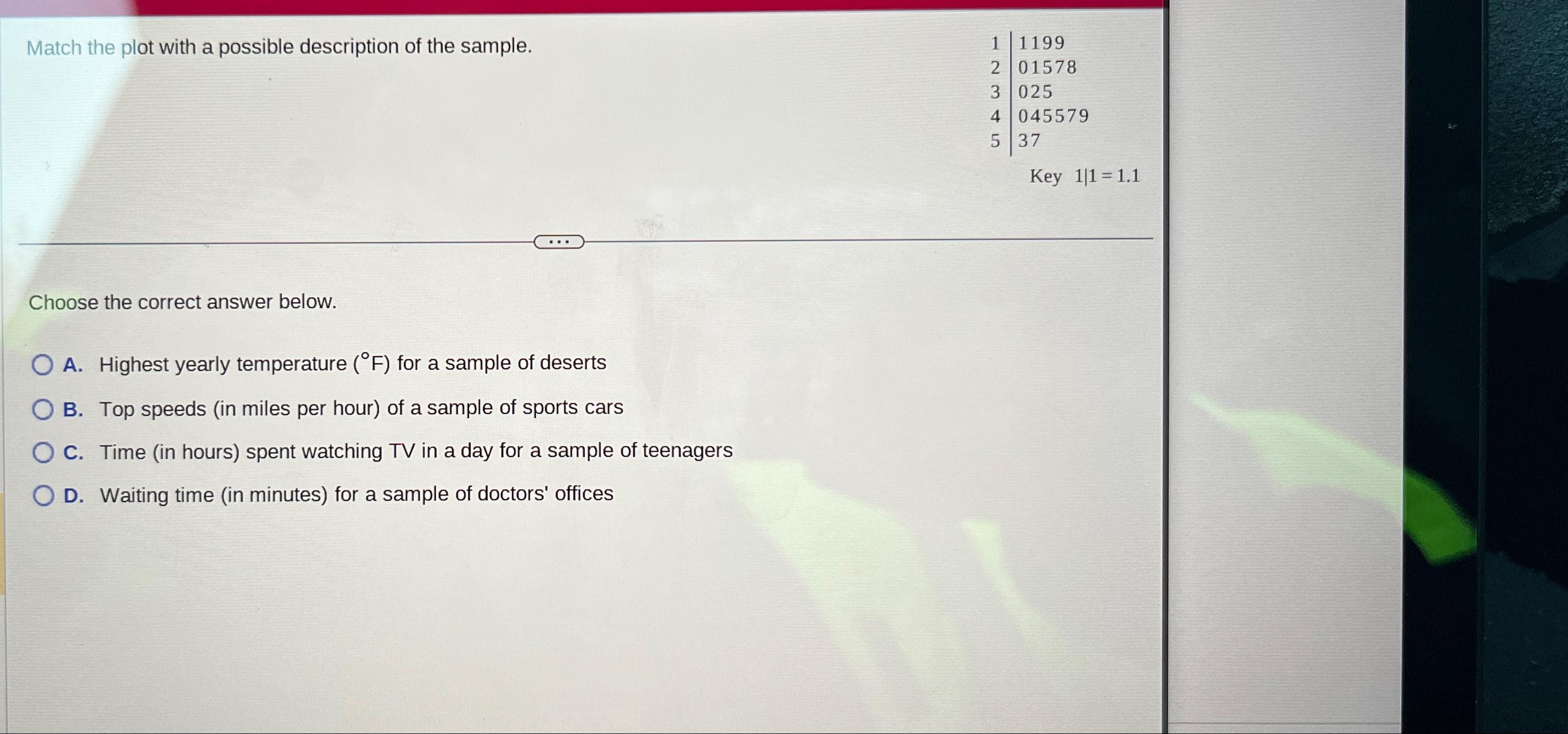 Solved Match the plot with a possible description of the | Chegg.com