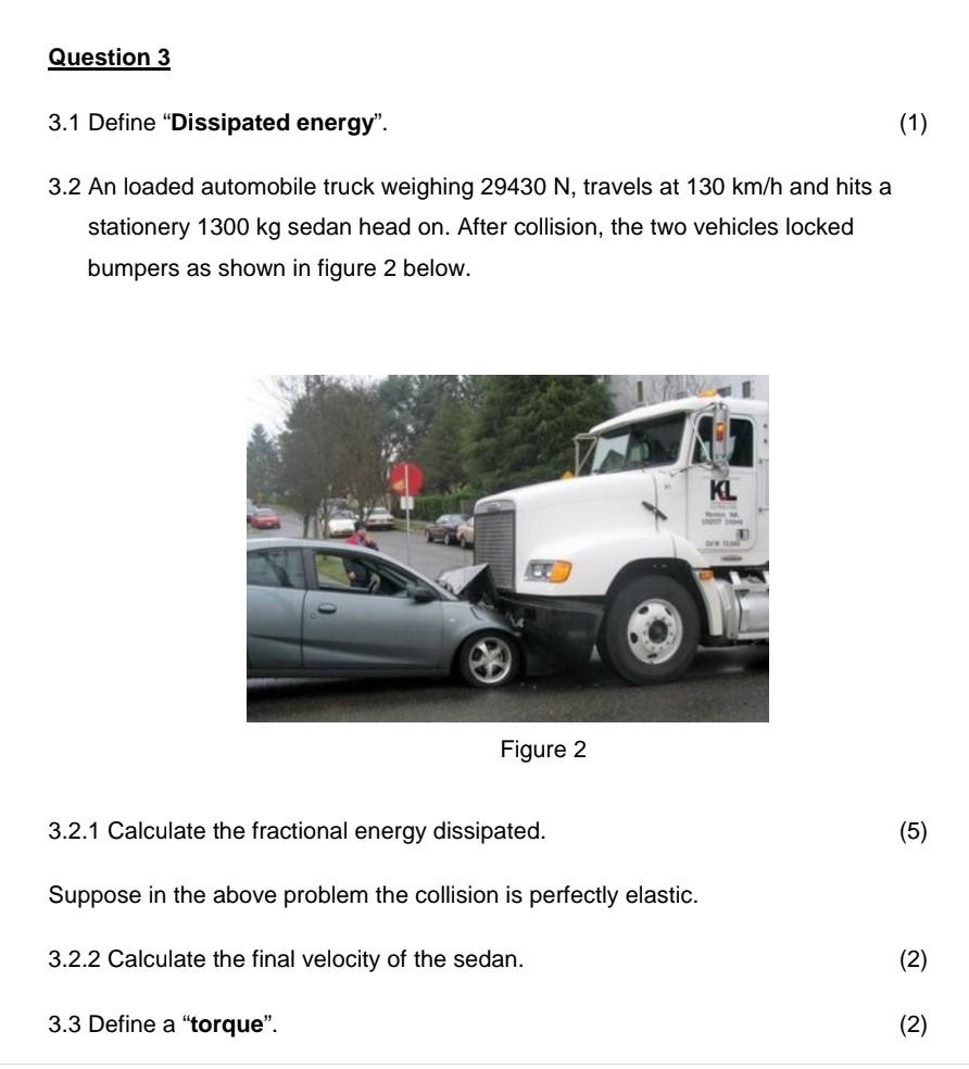 Solved 3.1 Define "Dissipated energy". 3.2 An loaded | Chegg.com