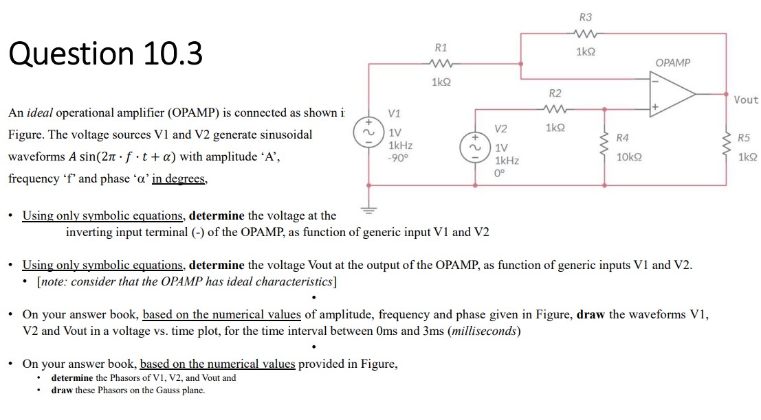 Solved Question 10.3An ideal operational amplifier (OPAMP) | Chegg.com