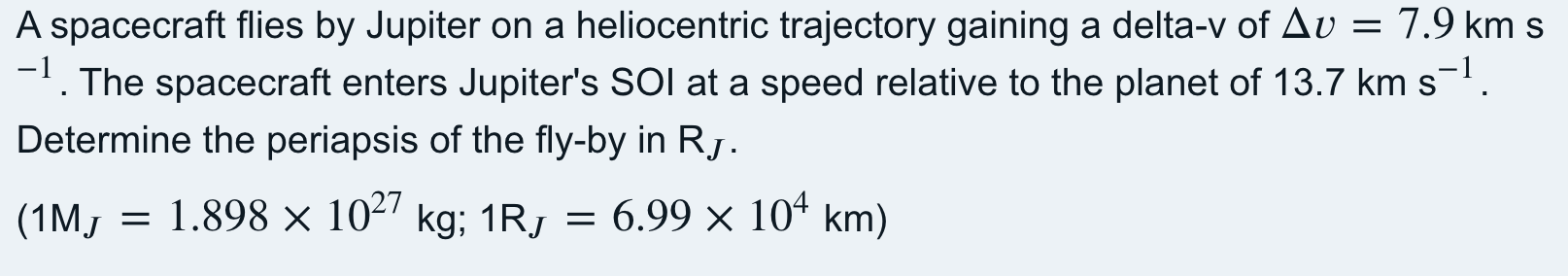 Solved A spacecraft flies by Jupiter on a heliocentric | Chegg.com