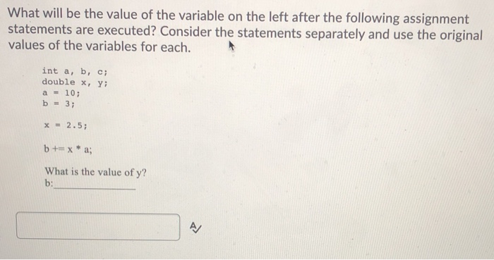 Solved What will be the value of the variable on the left | Chegg.com