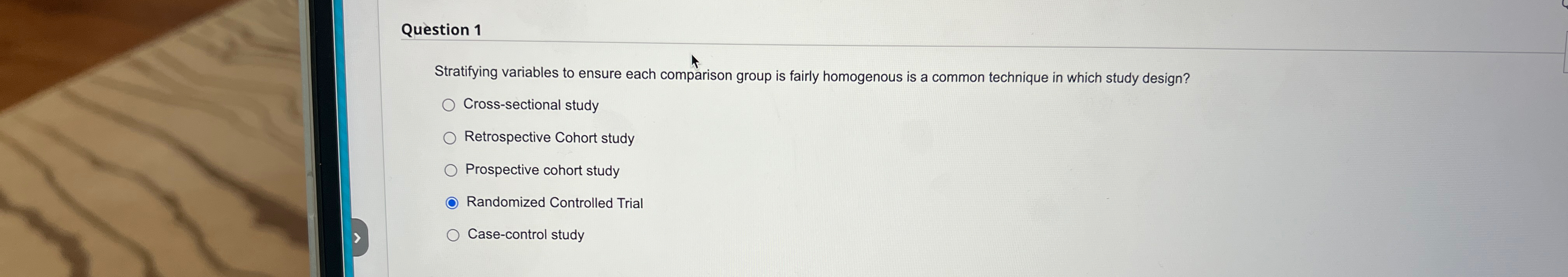Solved Question 1Stratifying variables to ensure each | Chegg.com