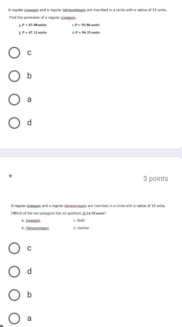 Solved A regular icosagon and a regular tetracontagon are | Chegg.com