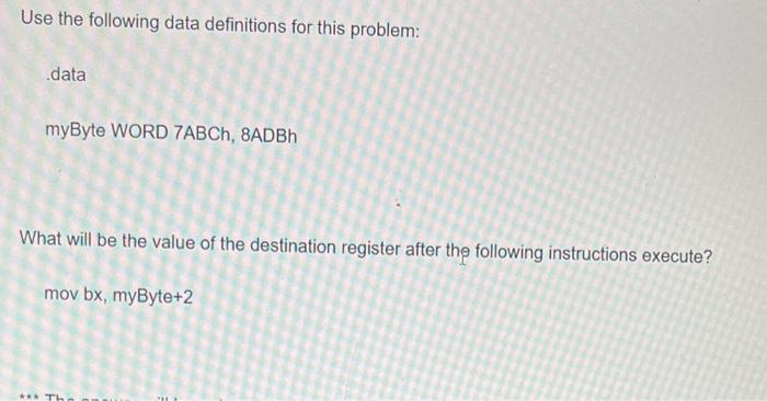 Solved Use the following data definitions for this problem: | Chegg.com