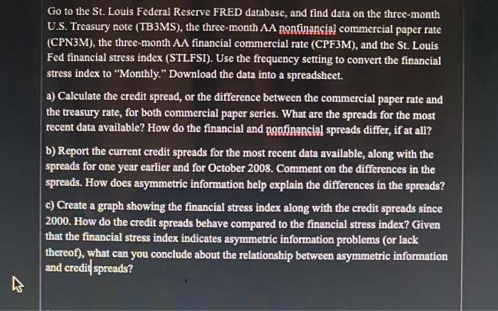 Go to the St. Louis Federal Reserve FRED database, | Chegg.com