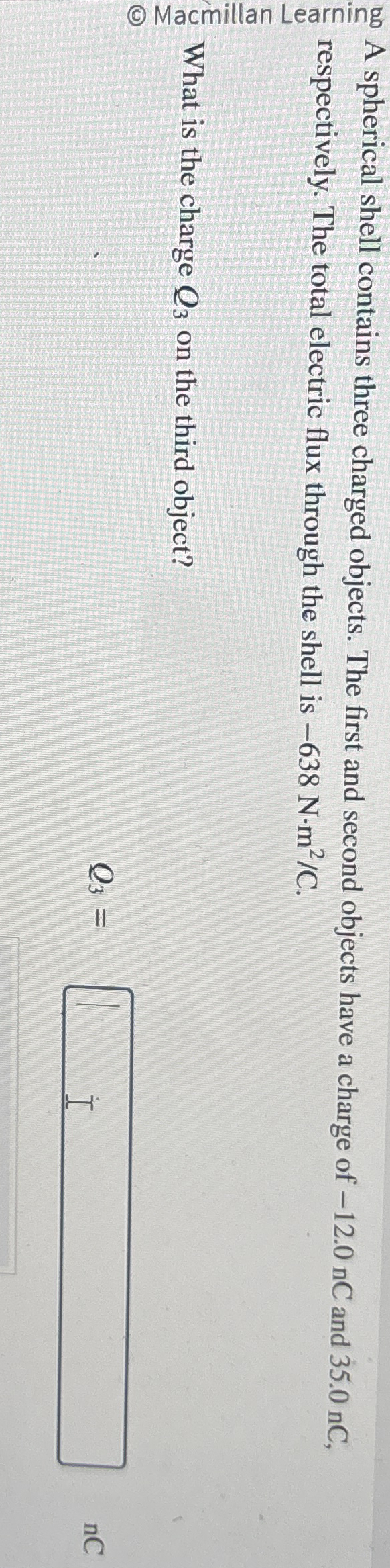 Solved A spherical shell contains three charged objects. The | Chegg.com