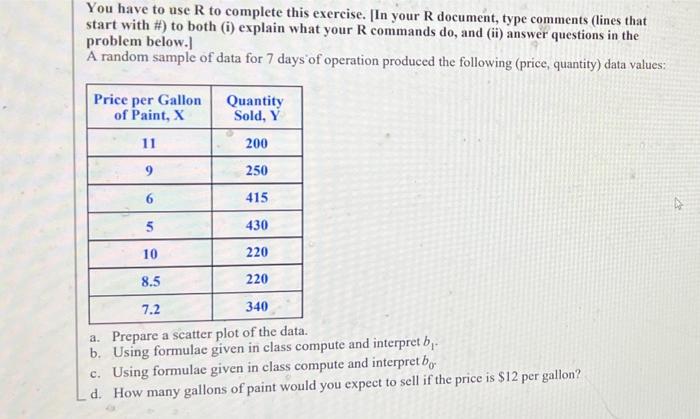 Solved You Have To Use R To Complete This Exercise In Your