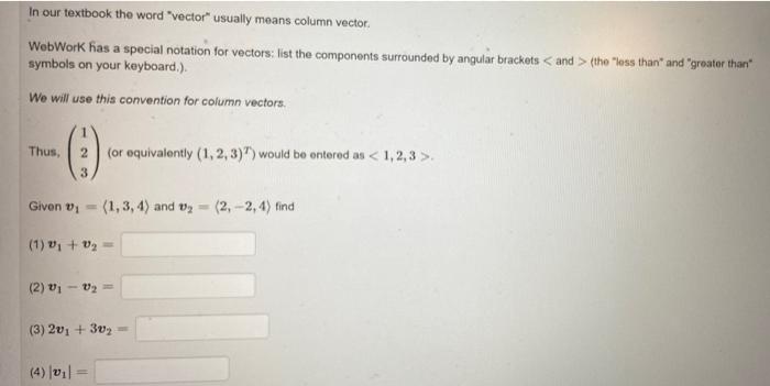 Solved In our textbook the word "vector" usually means | Chegg.com