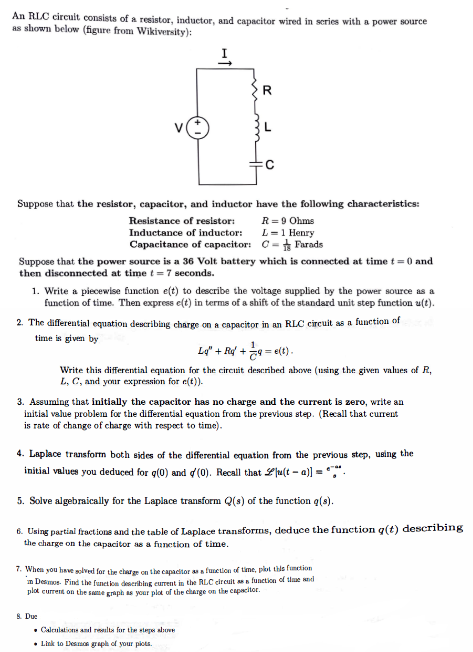 Solved An RLC circult consists of a resistor, inductor, and | Chegg.com