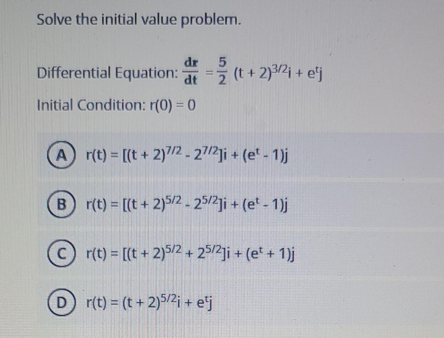 Solved Solve the initial value problem. Differential | Chegg.com
