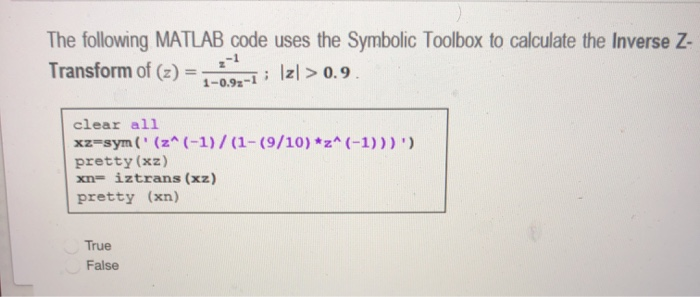 Solved The following MATLAB code uses the Symbolic Toolbox | Chegg.com
