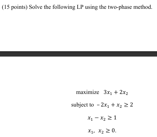 Solved by an EXPERT (15 ﻿points) ﻿Solve the following LP ﻿using the | Chegg.com