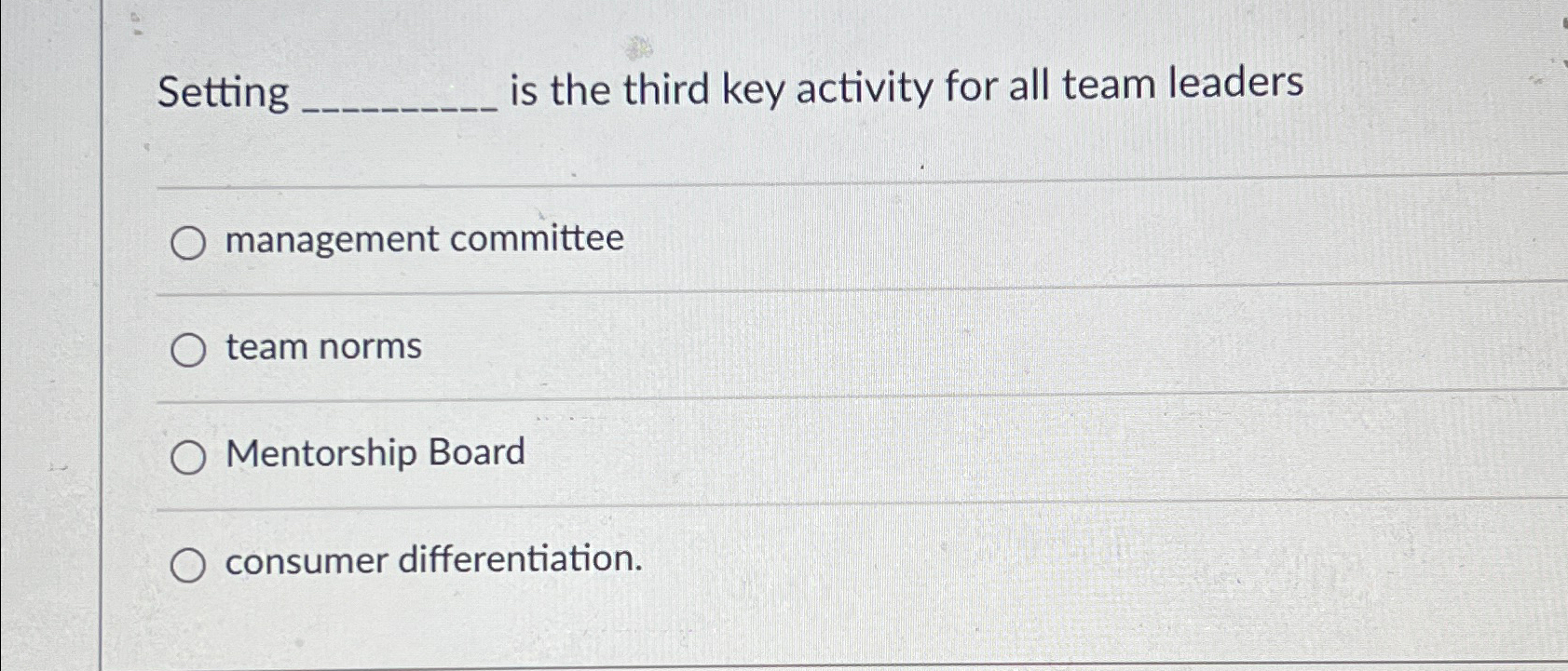 Solved Setting is the third key activity for all team | Chegg.com