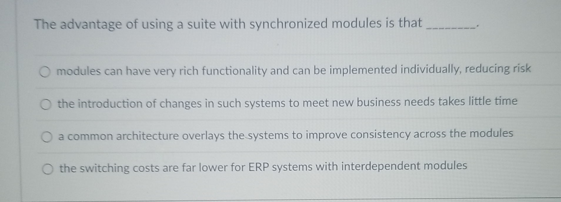 Solved The advantage of using a suite with synchronized | Chegg.com