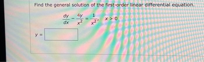 Solved Find the general solution of the first-order linear | Chegg.com