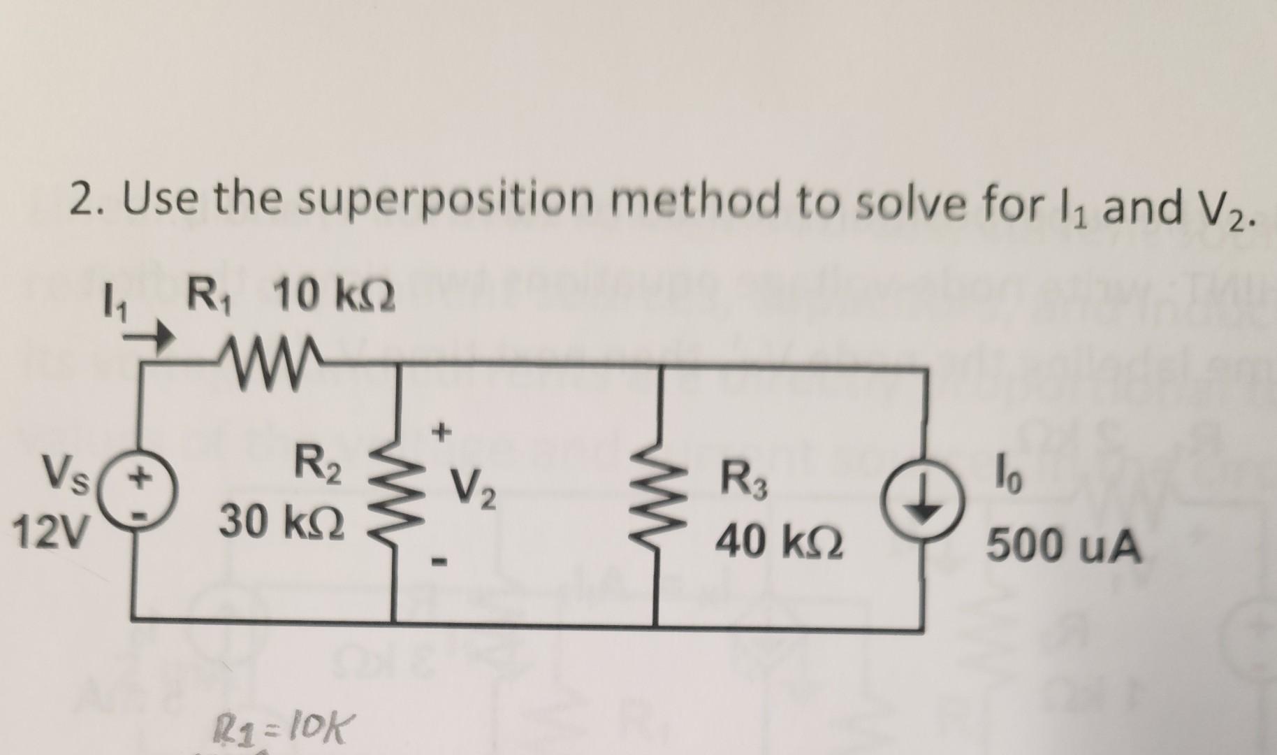 Solved 2. Use the superposition method to solve for I1 and | Chegg.com