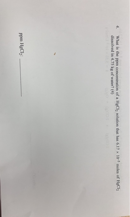 Solved 4. What is the ppm concentration of a HgCl2 solution | Chegg.com