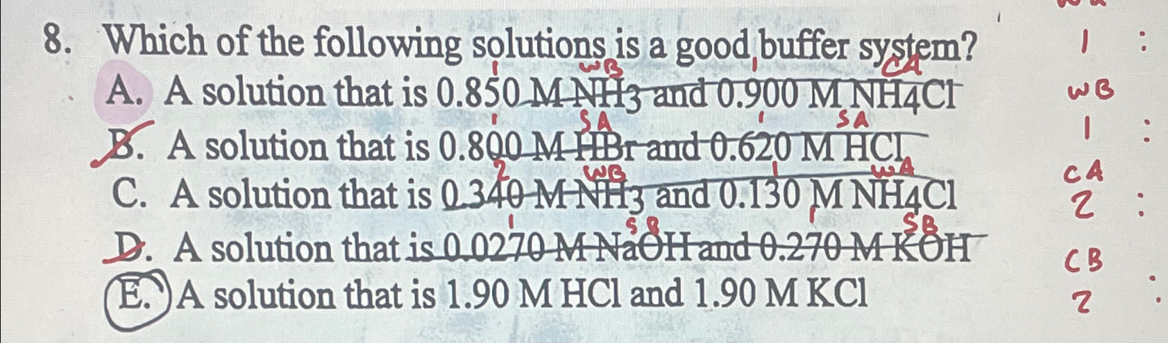 Solved Which of the following solutions is a good, buffer | Chegg.com