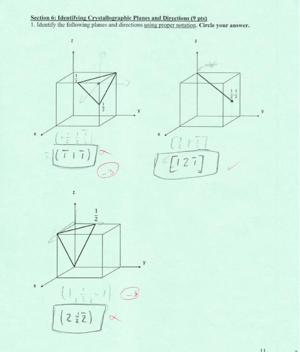 Solved Section 6: Identifving Crystallographic Planes and | Chegg.com