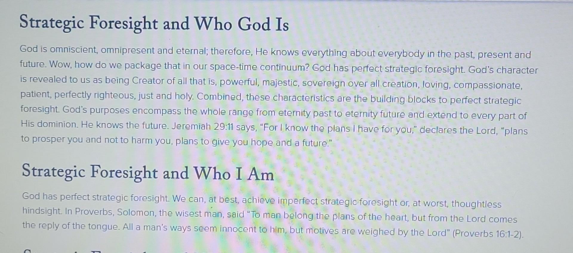 What does the bible teach us about strategy? Please | Chegg.com