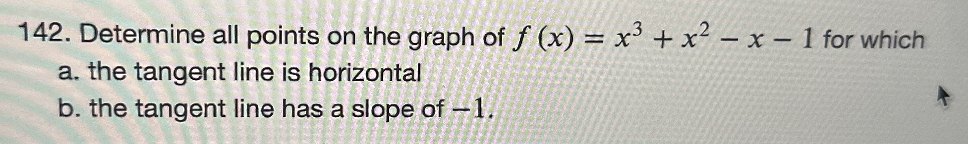 Solved Determine all points on the graph of f(x)=x3+x2-x-1 | Chegg.com
