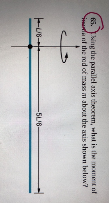 Solved 65. Using the parallel axis theorem, what is the | Chegg.com