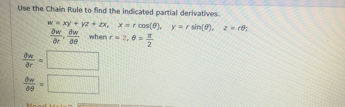 Solved Use the Chain Rule to find the indicated partial | Chegg.com
