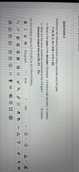 Solved LLL QUESTION 3 Implement the following function using | Chegg.com