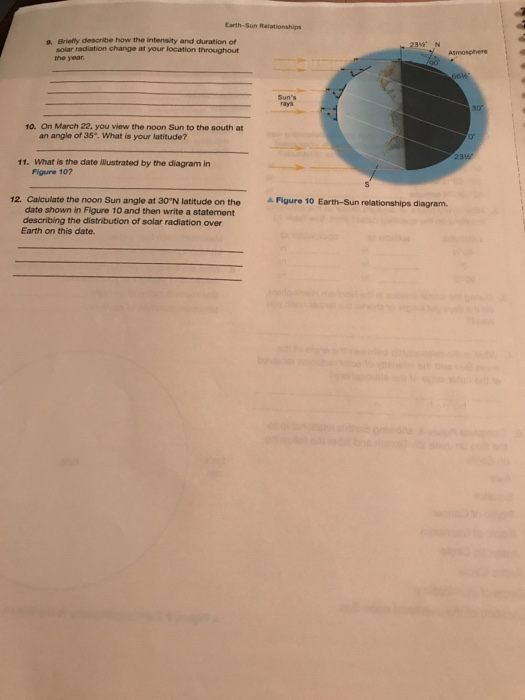LAB REPORT Earth-Sun Relationships Name Date | Chegg.com