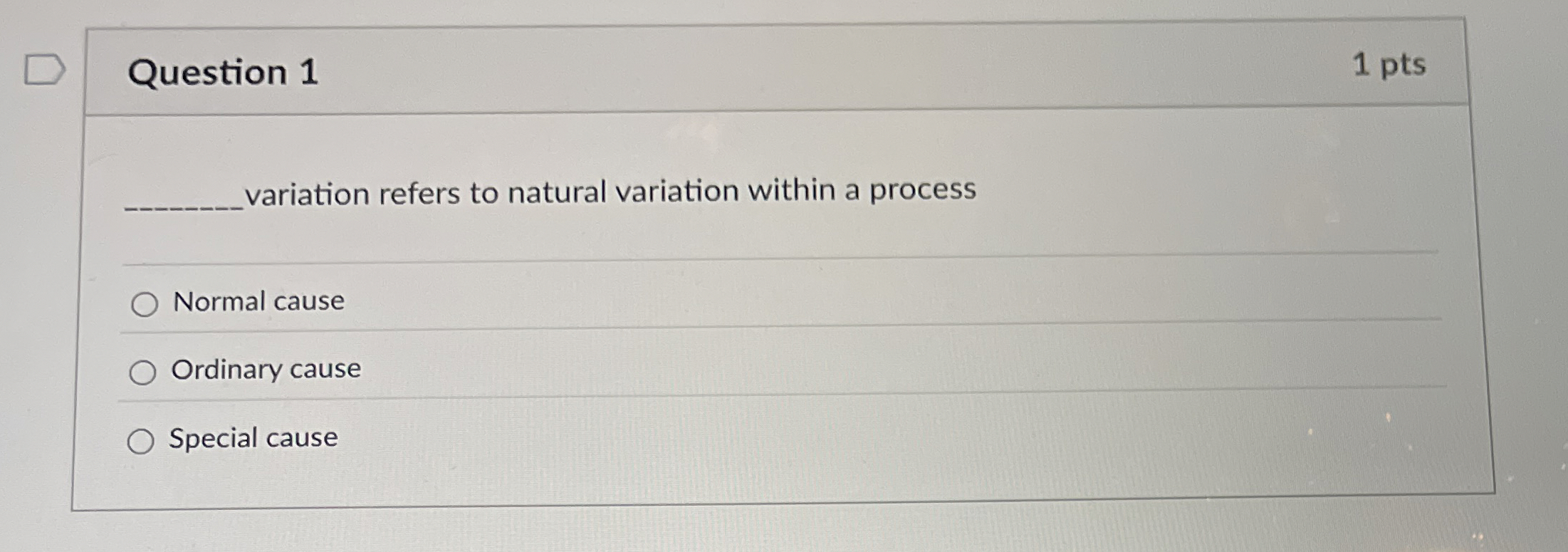 Solved Question 1variation refers to natural variation | Chegg.com